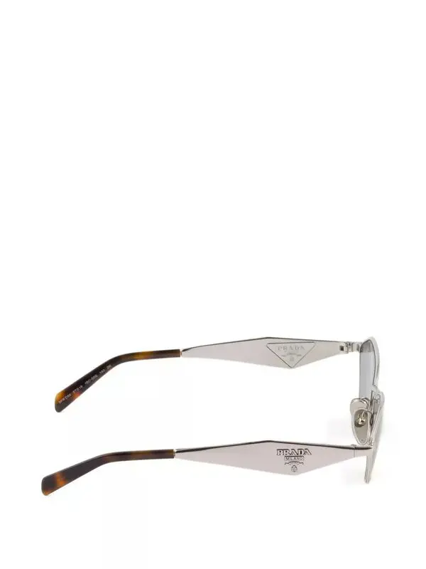 Prada Irregular Metal Frame Sunglasses - Silver