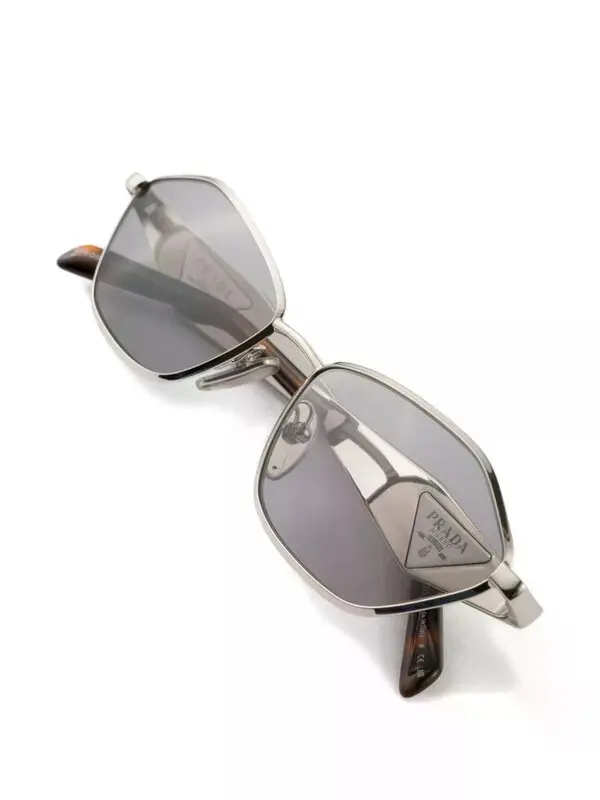 Prada Irregular Metal Frame Sunglasses - Silver