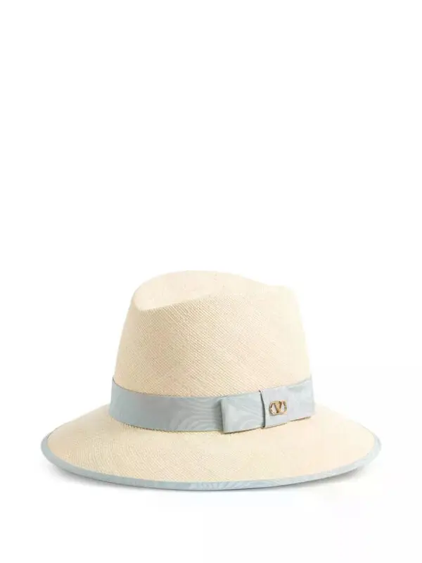 Valentino Garavani Vlogo Signature Straw Fedora - Neutrals
