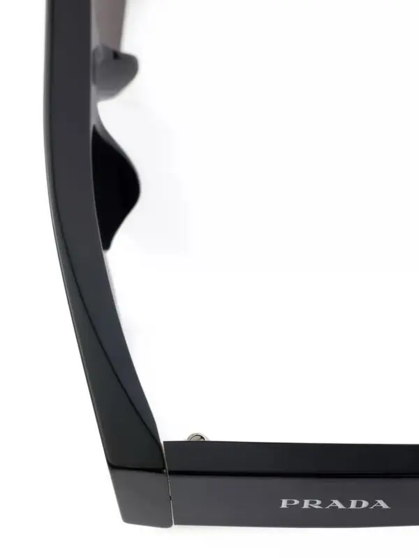 Prada Acetate Semi-rimless Sunglasses - Black
