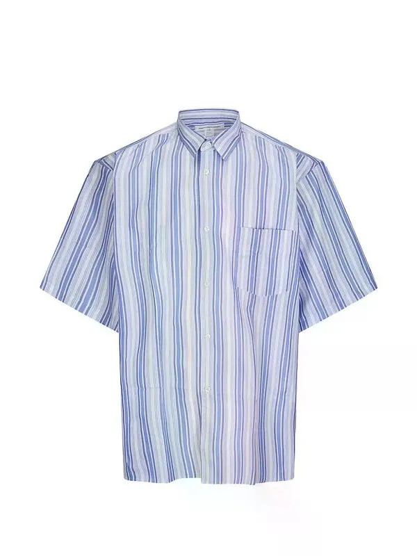Comme Des Garçons Stripe-pattern Short-sleeve Shirt