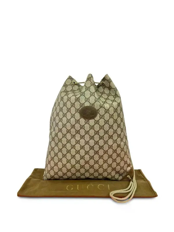 Gucci Gg Supreme Drawstring Backpack