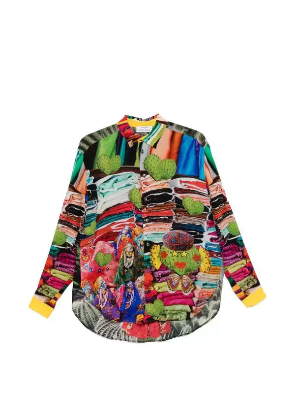 The Artistylist Cactus Print Long Sleeve Shirt