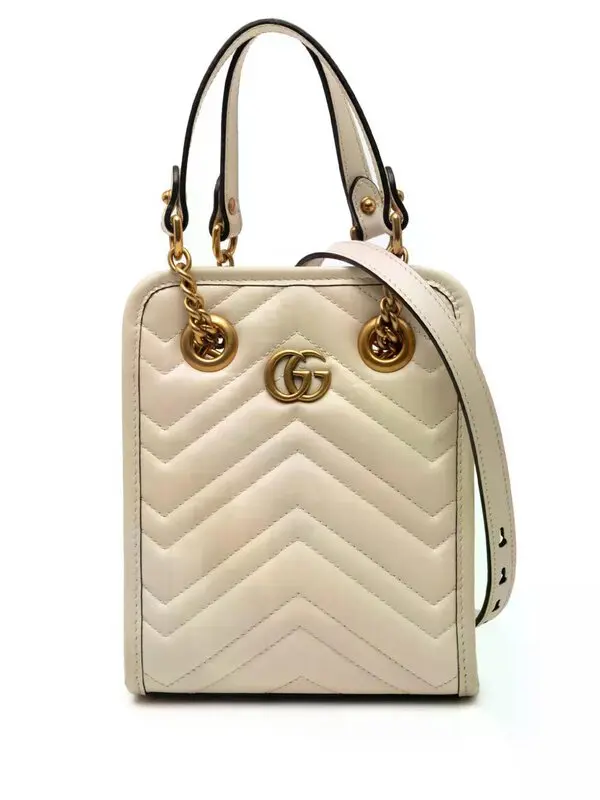 Gucci Mini Gg Marmont Matelassé Leather Satchel - Brown