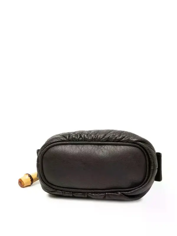 Gucci Leather Bamboo Cosmetic Pouch - Brown