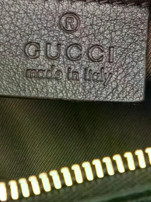 Gucci Leather Bamboo Cosmetic Pouch - Brown