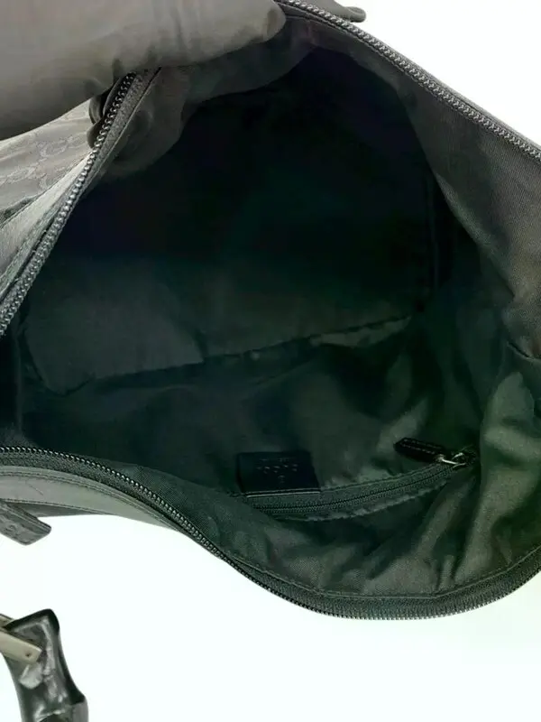 Gucci Gg Nylon Bamboo Shoulder Bag