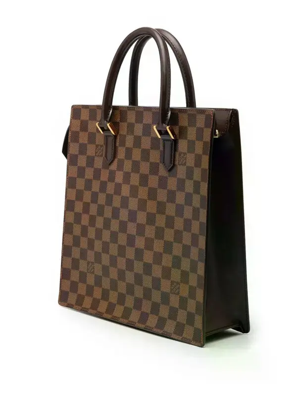 LOUIS VUITTON 2003 Damier Ebene Venice Sac Plat Tote - Brown