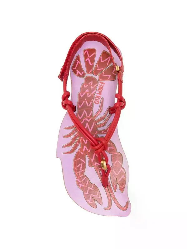 Farm Rio Lobster Knotted-strap Sandals