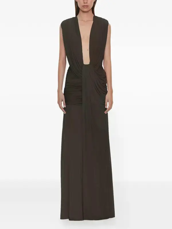 Christopher Esber Draped Maxi Dress - Brown