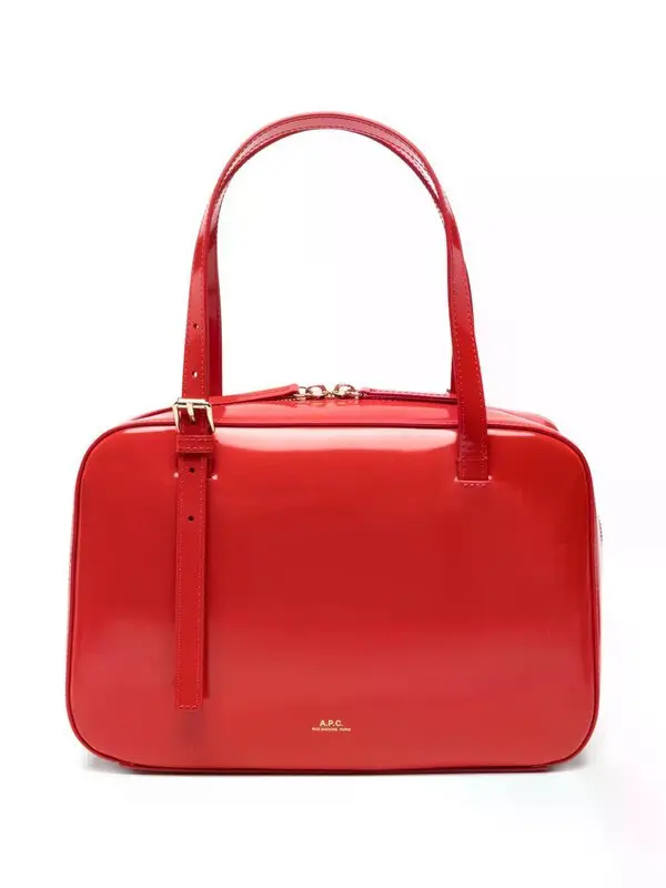 A.p.c. Patent-finish Buckle-detail Tote Bag - Red