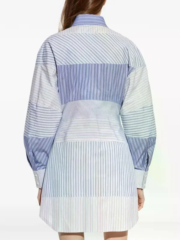 Moschino Patchwork Striped Mini Shirt Dress