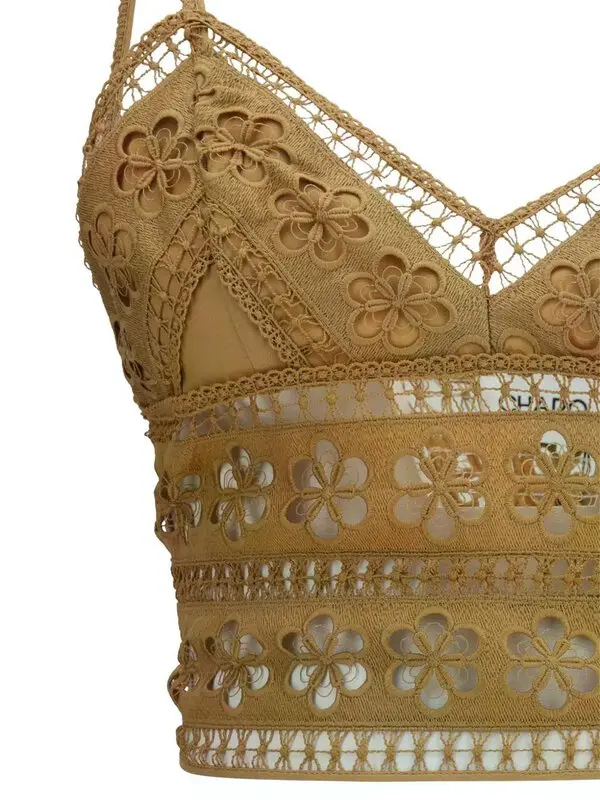 Charo Ruiz Ibiza Melie Guipure-lace Cropped Top