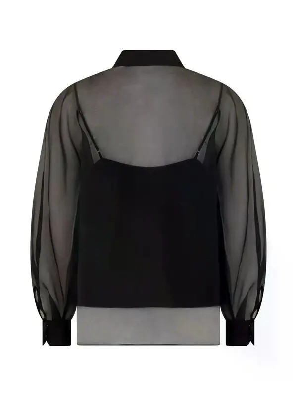 Max Mara Embroidered Sheer Blouse