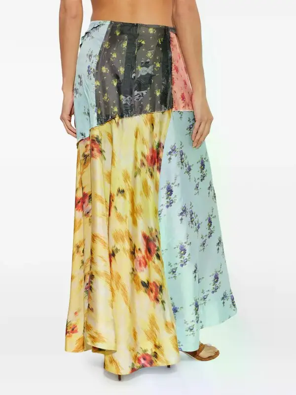 GANNI Floral-print Patchwork Skirt
