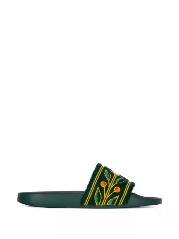 Casablanca Laurel Terry Embroidered Sandals