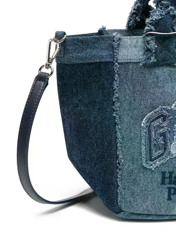 GANNI Frayed Panelled Tote Bag