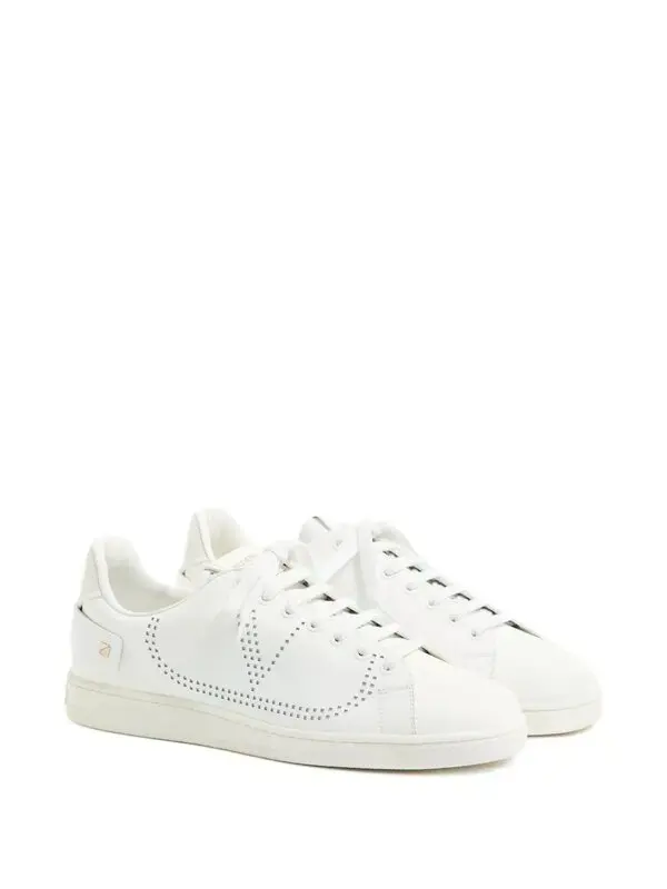 Valentino Garavani Backnet Calfskin Trainers - White