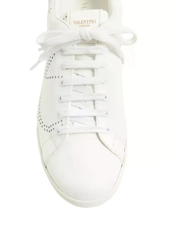 Valentino Garavani Backnet Calfskin Trainers - White