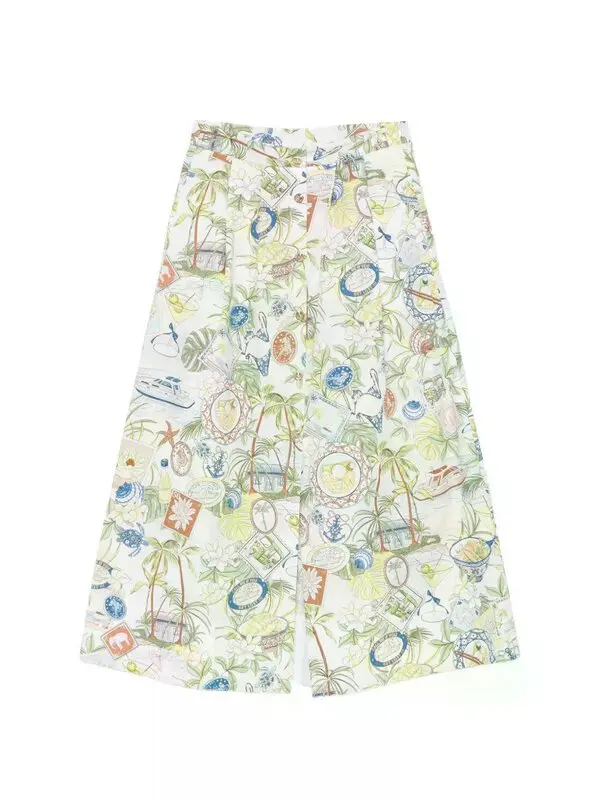 Maje Printed Maxi Skirt With Integrated Shorts - White