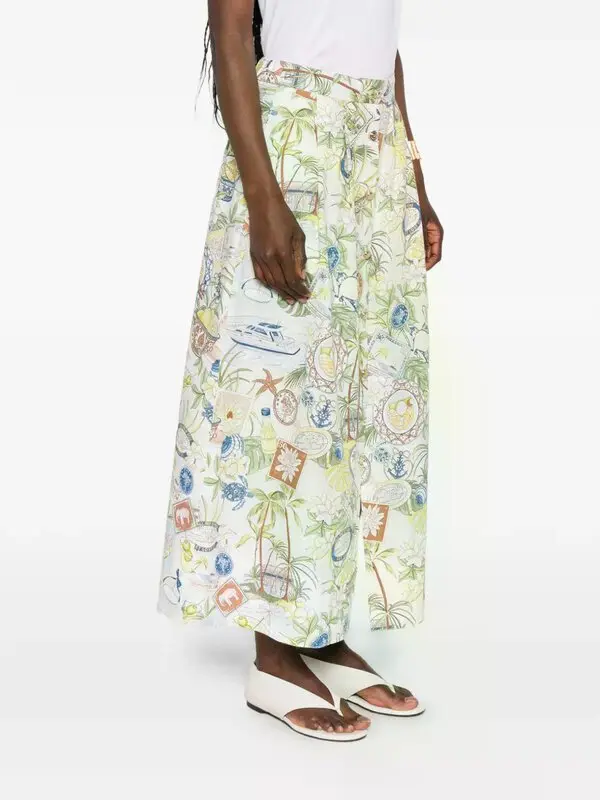 Maje Printed Maxi Skirt With Integrated Shorts