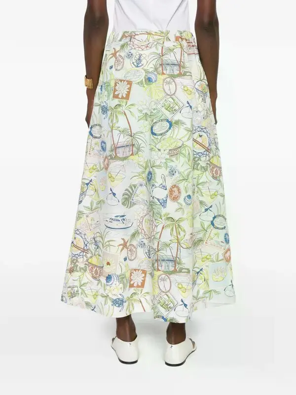 Maje Printed Maxi Skirt With Integrated Shorts