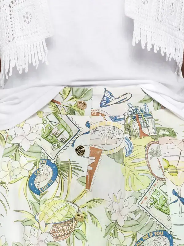 Maje Printed Maxi Skirt With Integrated Shorts
