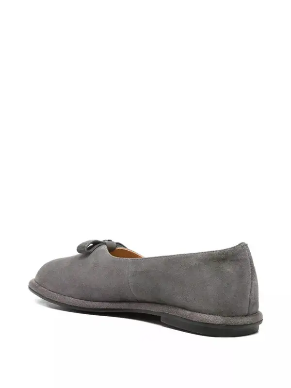 SERGIO MORETTI FIRENZE Bow Detail Suede Ballet Flats