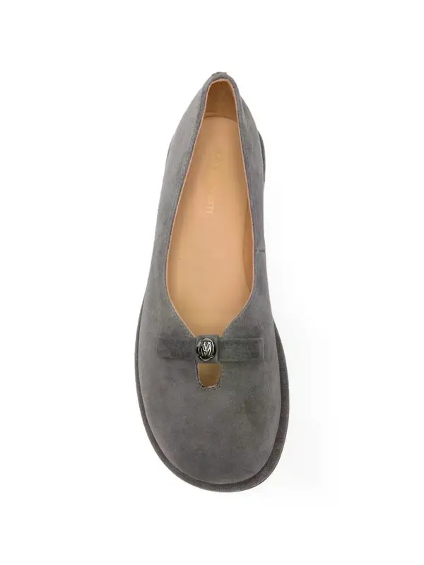 SERGIO MORETTI FIRENZE Bow Detail Suede Ballet Flats