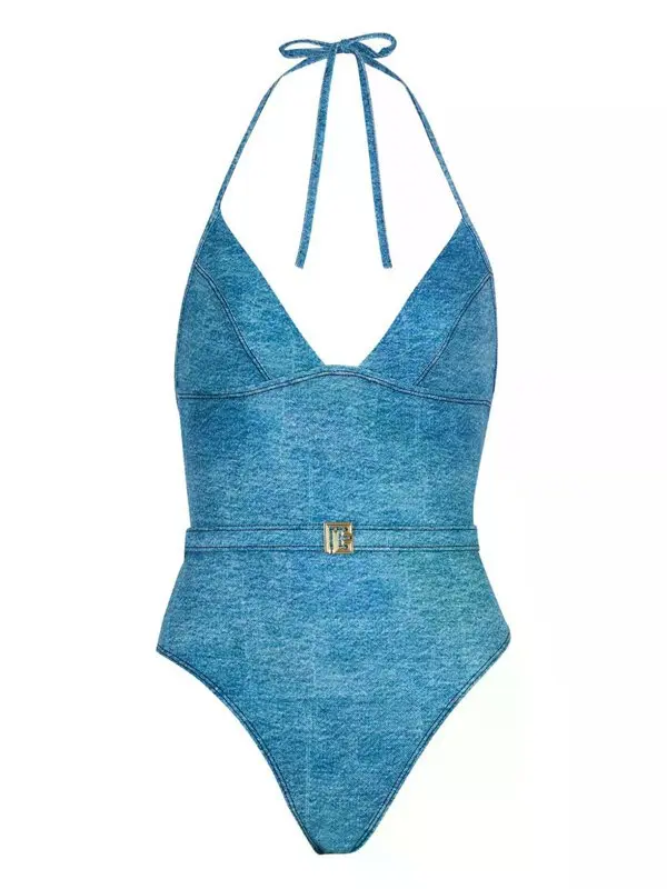 Balmain Logo-plaque Swimsuit
