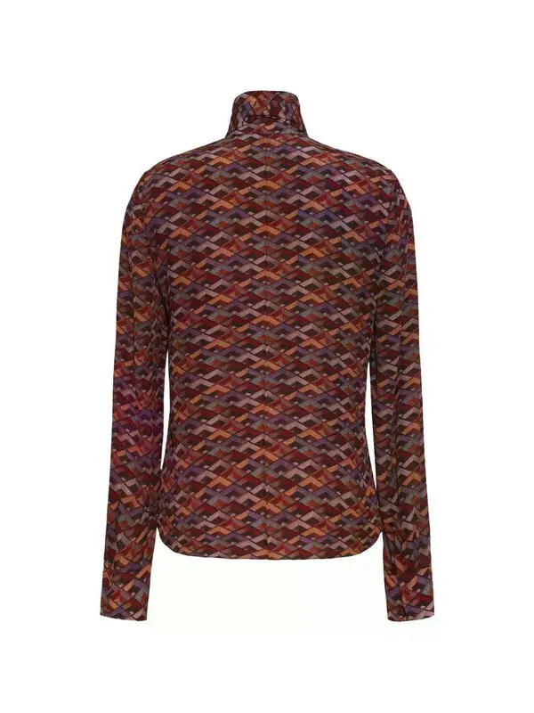 Adam Lippes Geometric Pattern Silk Blouse