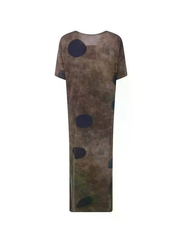 UMA WANG Polka-dot Print Maxi Dress - Brown