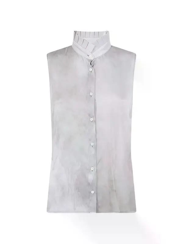 UMA WANG Pleated-neck Sleeveless Blouse