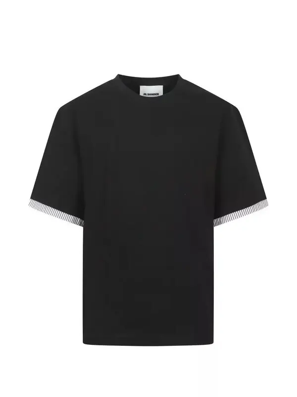 JIL SANDER Striped-trim T-shirt