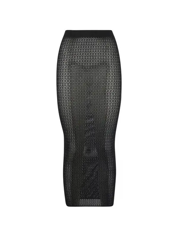 Wolford Daisy Open-knit Midi Skirt - Black