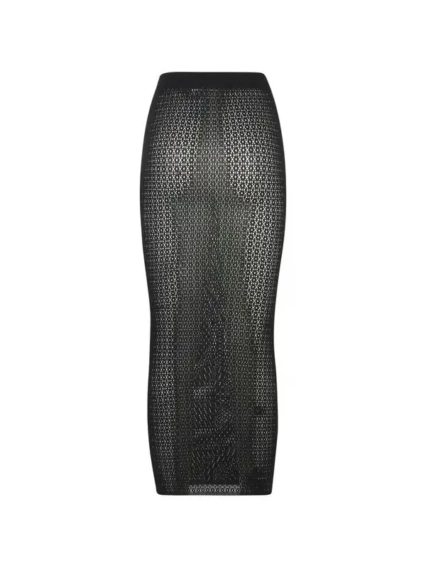Wolford Daisy Open-knit Midi Skirt - Black