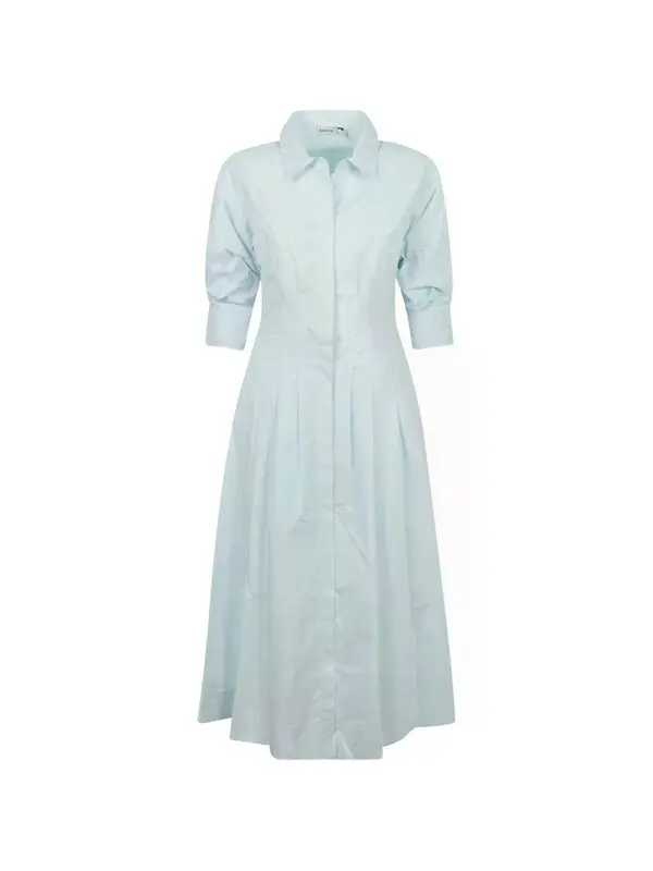 Simkhai Jazz Pleated Shirt Dress - Blue