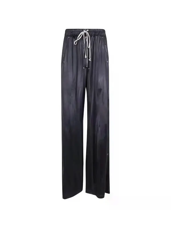 Rick Owens Coated Drawstring Wide-leg Trousers - Black