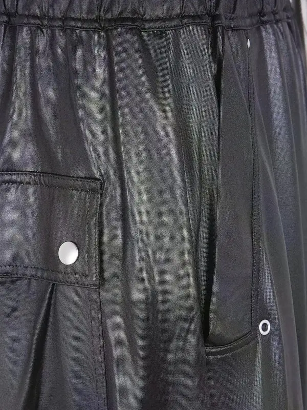 Rick Owens Coated Drawstring Wide-leg Trousers - Black