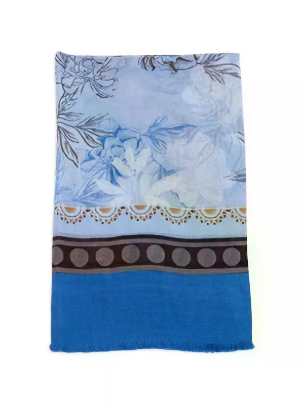 D'ANIELLO Perla Floral-print Scarf - Blue