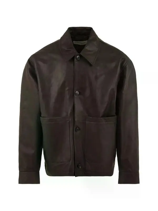 AMARANTO Patch-pocket Leather Jacket