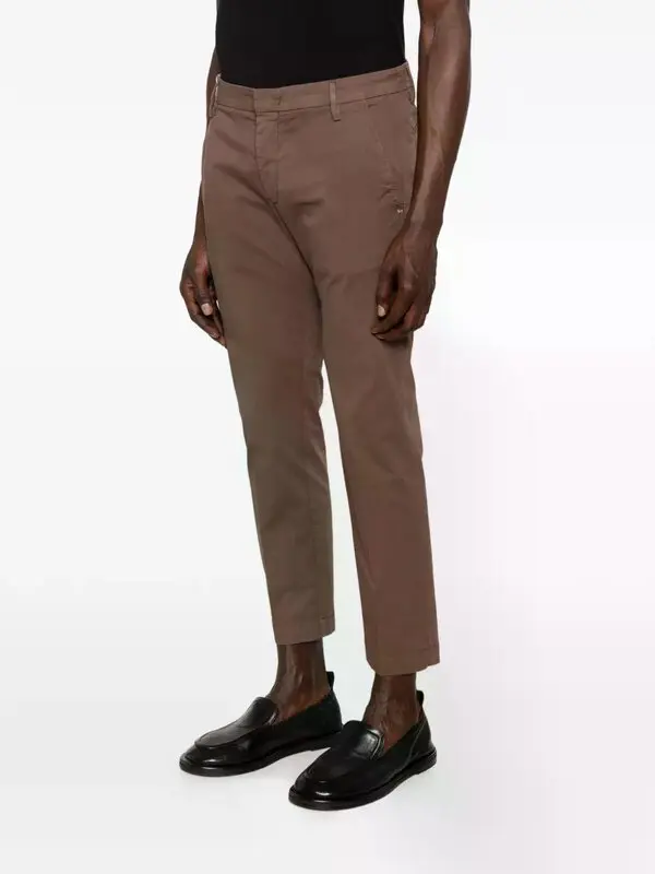 ENTRE AMIS Pressed-crease Tailored Trousers - Brown