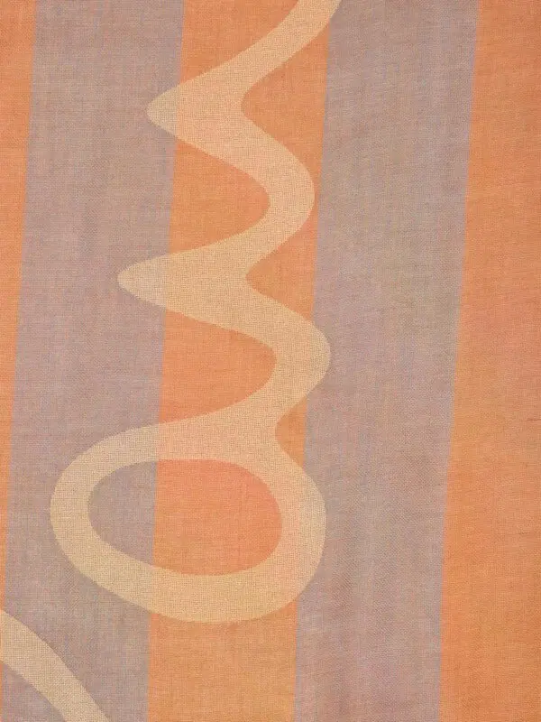 Paul Smith Striped Logo-print Scarf - Orange