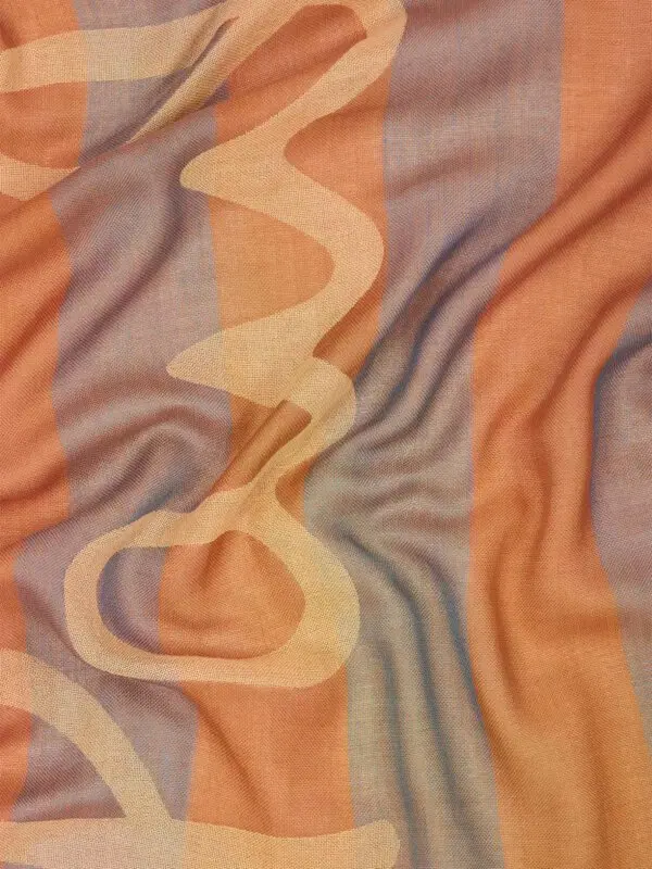 Paul Smith Striped Logo-print Scarf - Orange