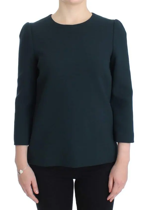 Dolce & Gabbana 3/4 Sleeve Wool Blouse - Green