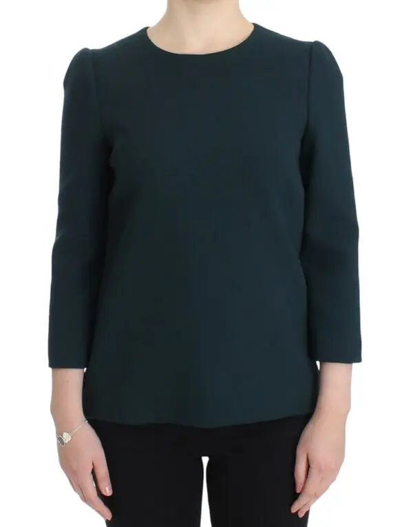 Dolce & Gabbana 3/4 Sleeve Wool Blouse