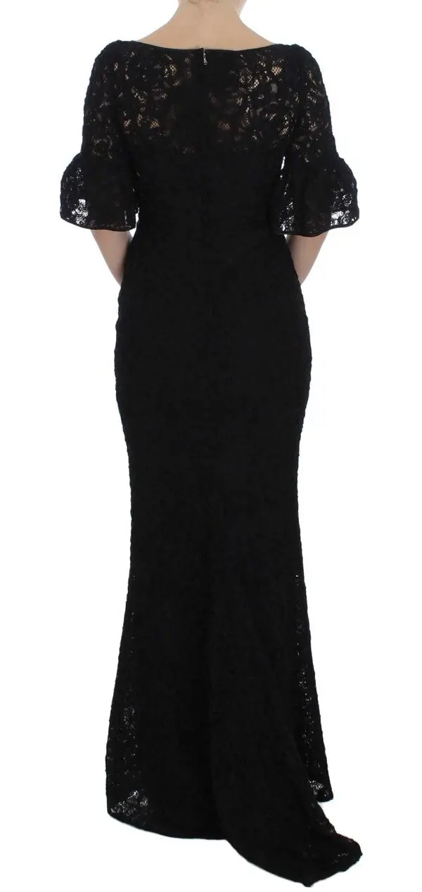 Dolce & Gabbana Floral Lace Bodycon Maxi Dress