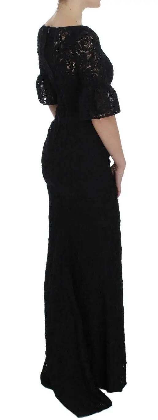 Dolce & Gabbana Floral Lace Bodycon Maxi Dress