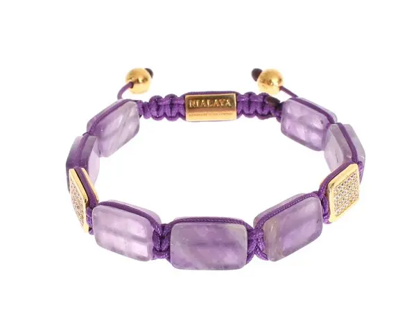 NIALAYA JEWELRY Cz Amethyst 18k Gold .925 Bracelet - Purple