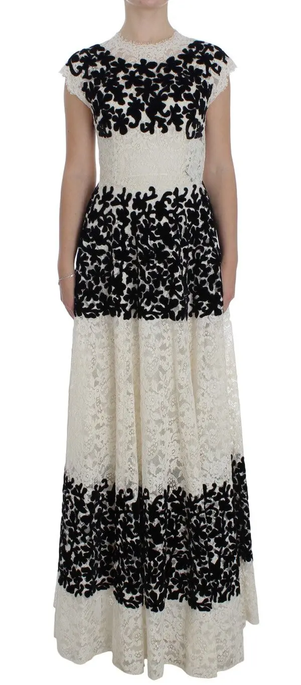 Dolce & Gabbana Floral Lace Ricamo Maxi Dress - Multicolor